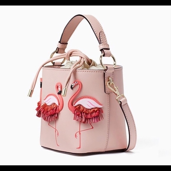 Bags | Brand New Pu Leather Flamingo Bucketsatchel Bag | Poshmark